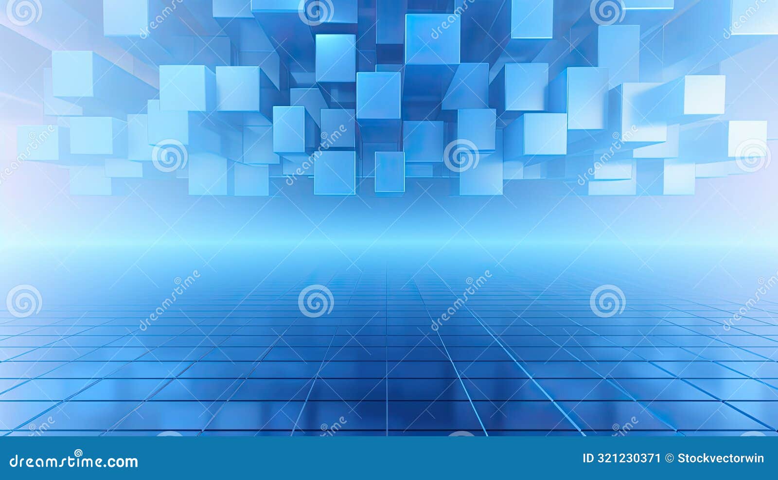 Grid Light Blue Tech Background Stock Illustration - Illustration of ...