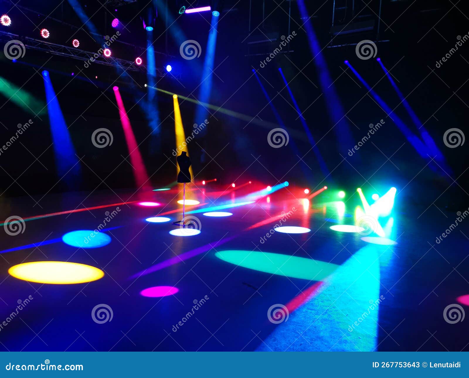 Grid Lights Colorful and Spots Inside the TV Studio - Light Spots in ...