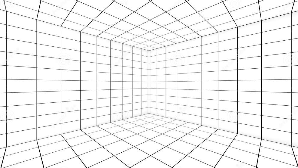 A Grid of Lines in an Empty, White Room Serves As a Visual Cue. ,a ...
