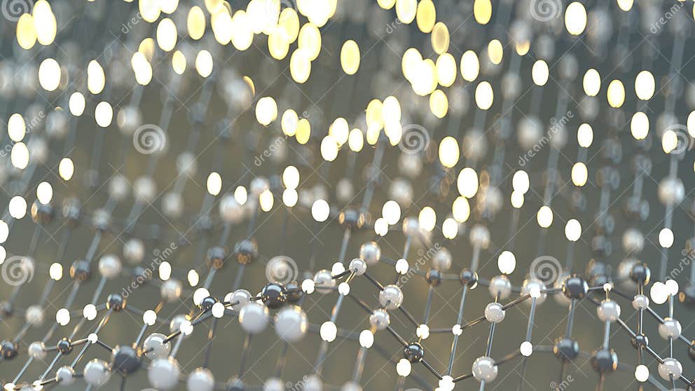 Grid of Linked Spheres Abstract 3D Render Illustration Stock ...