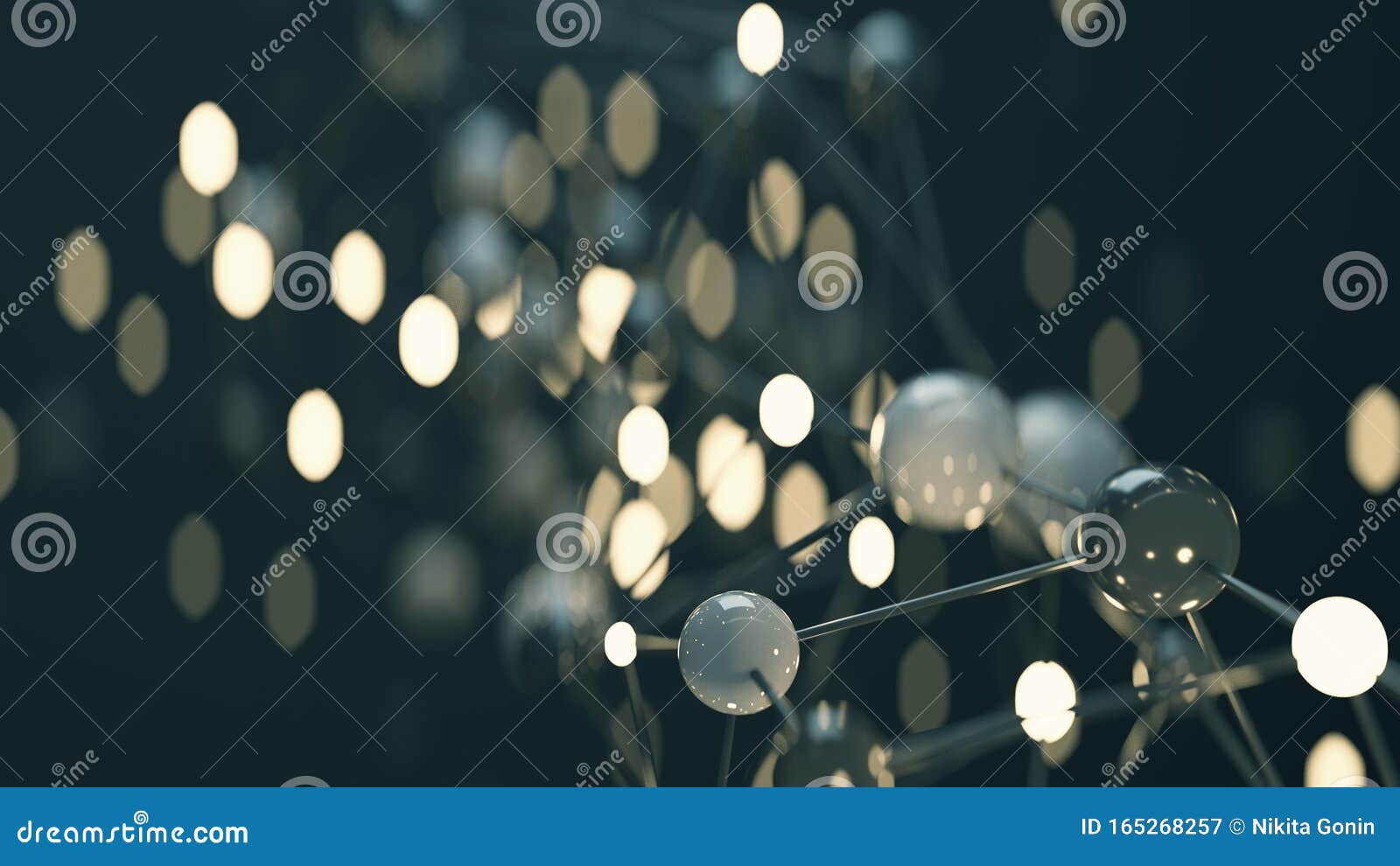 Grid of Linked Spheres Abstract 3D Render Illustration Stock ...