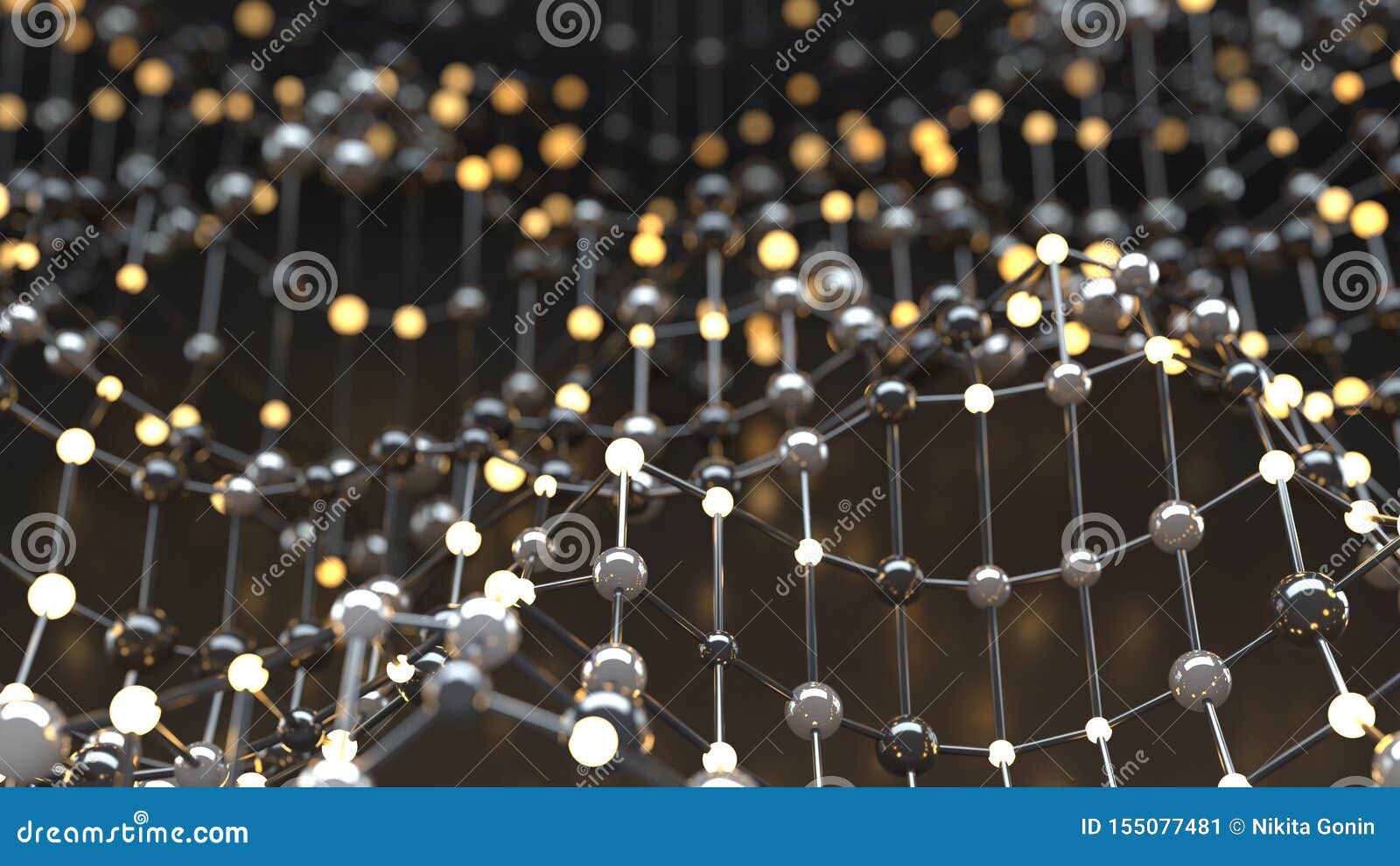 Grid of Linked Spheres Abstract 3D Render Illustration Stock ...