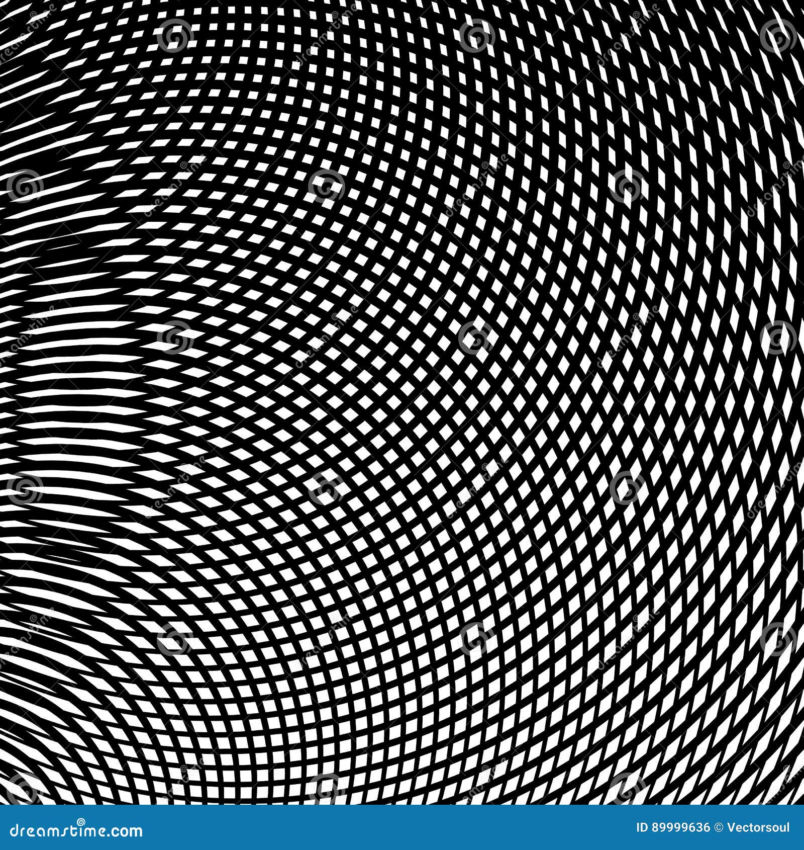 Grid, Mesh of Curved Lines. Cellular Moire Effect Stock Vector ...