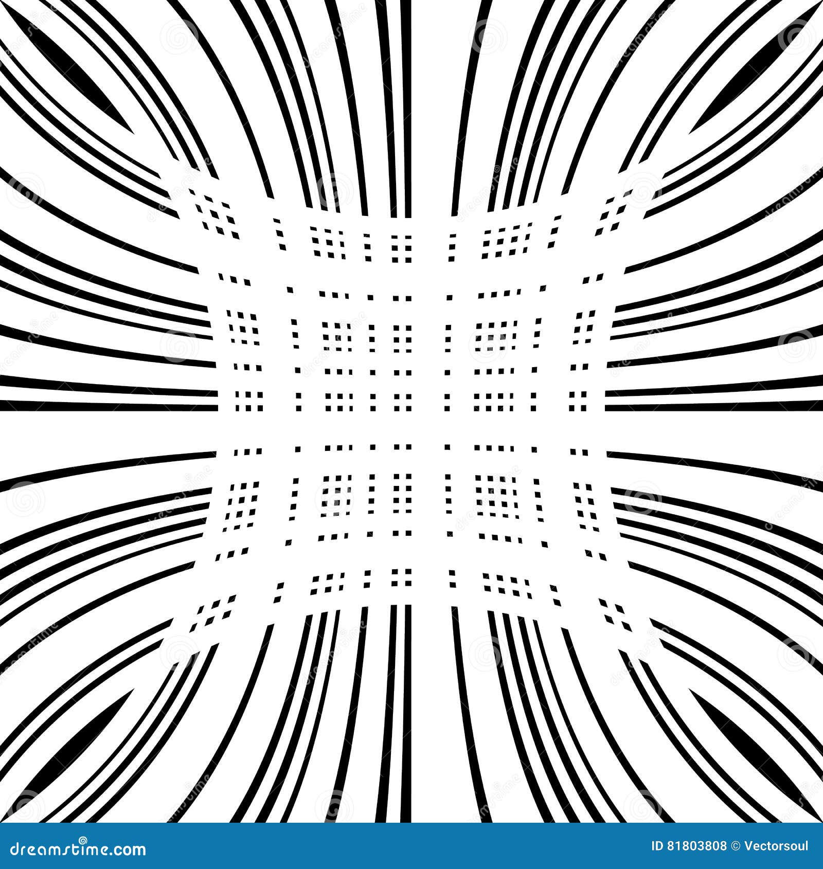 Grid, Mesh of Distorted Lines. Geometric Monochrome Texture Stock ...