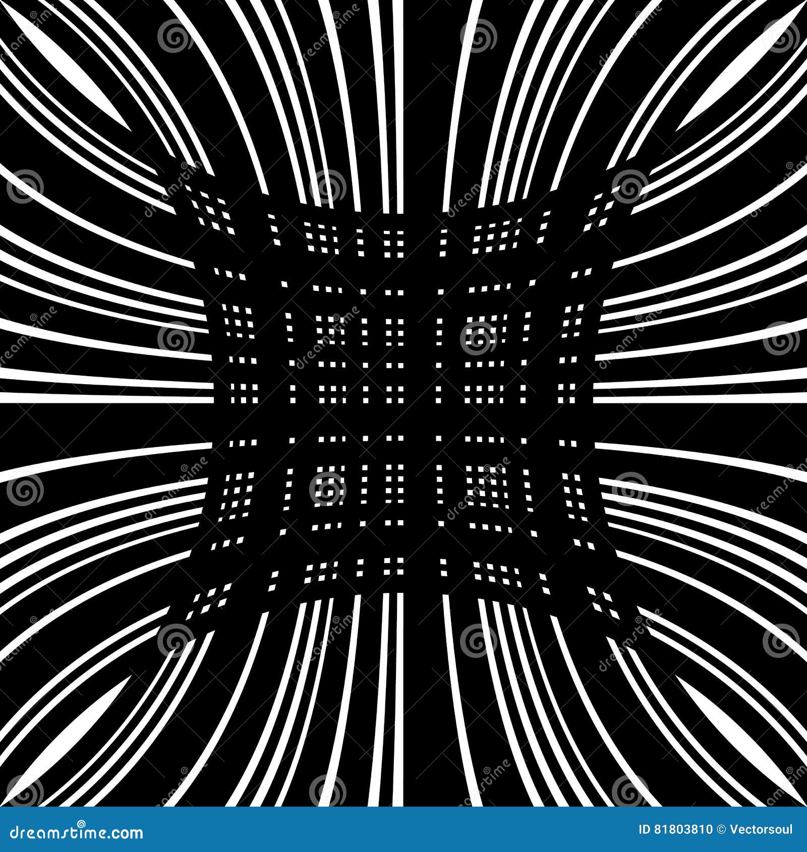 Grid, Mesh of Distorted Lines. Geometric Monochrome Texture Stock ...