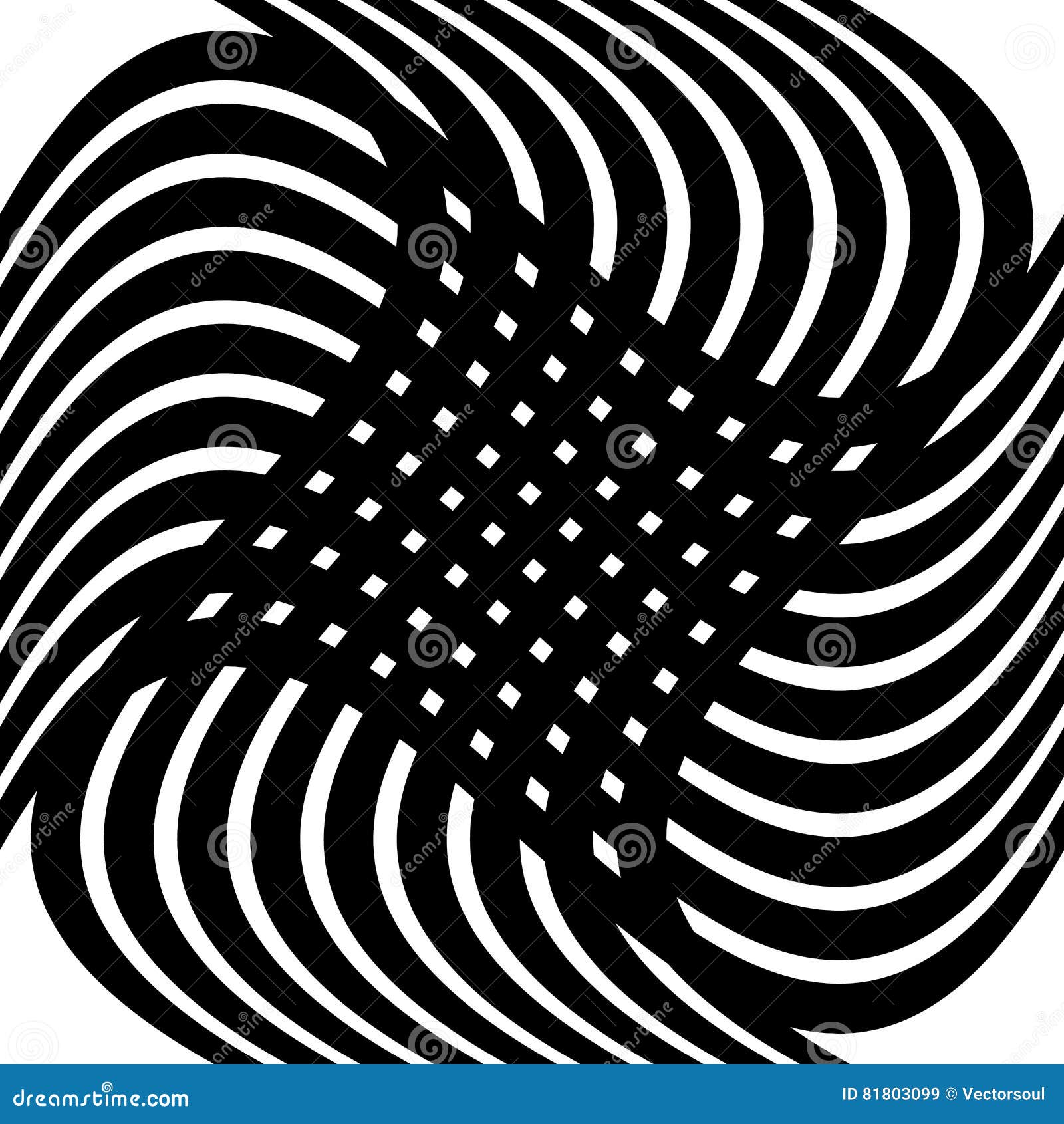 Grid, Mesh Distortion. Deformed Intersecting Lines Stock Vector ...