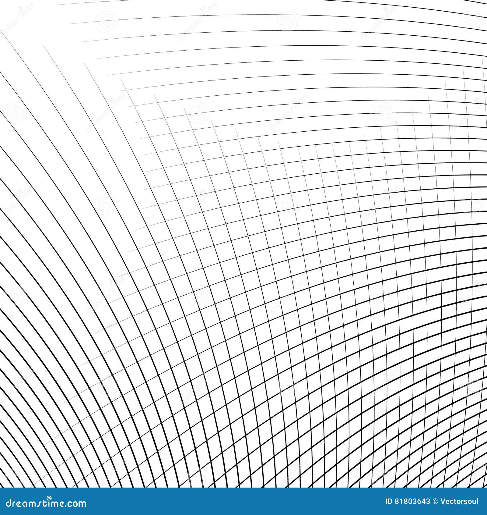 Grid - Mesh of Dynamic Curved Lines. Abstract Geometric Pattern Stock ...