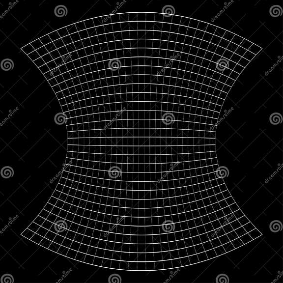 Grid, Mesh, Grating, Trellis, Wireframe with Distortion, Deformation Effect. Warp, Tweak Distort ...