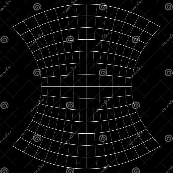 Grid, Mesh, Grating, Trellis, Wireframe with Distortion, Deformation Effect. Warp, Tweak Distort ...