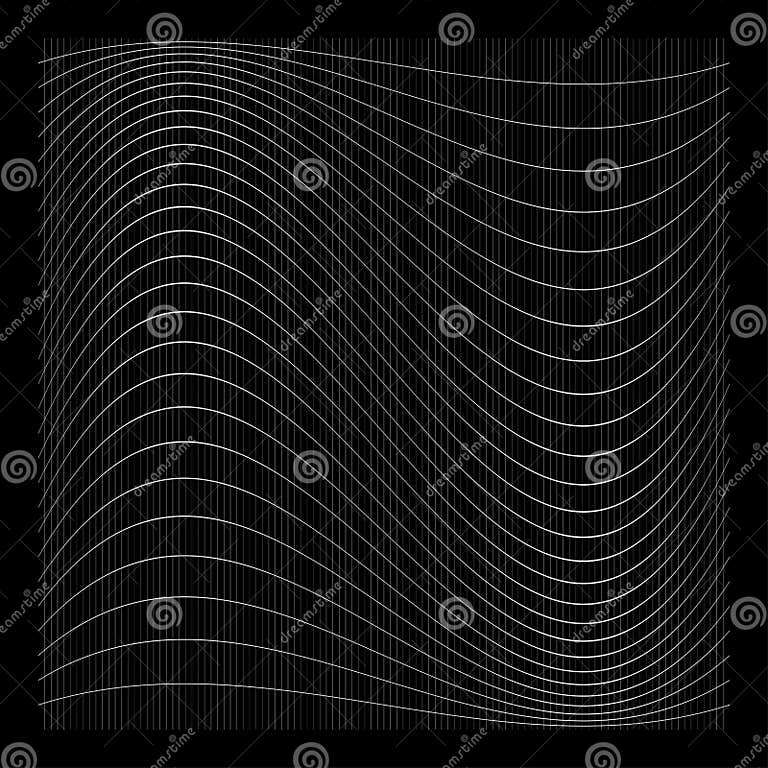 Grid, Mesh, Grating, Trellis, Wireframe with Distortion, Deformation Effect. Warp, Tweak Distort ...