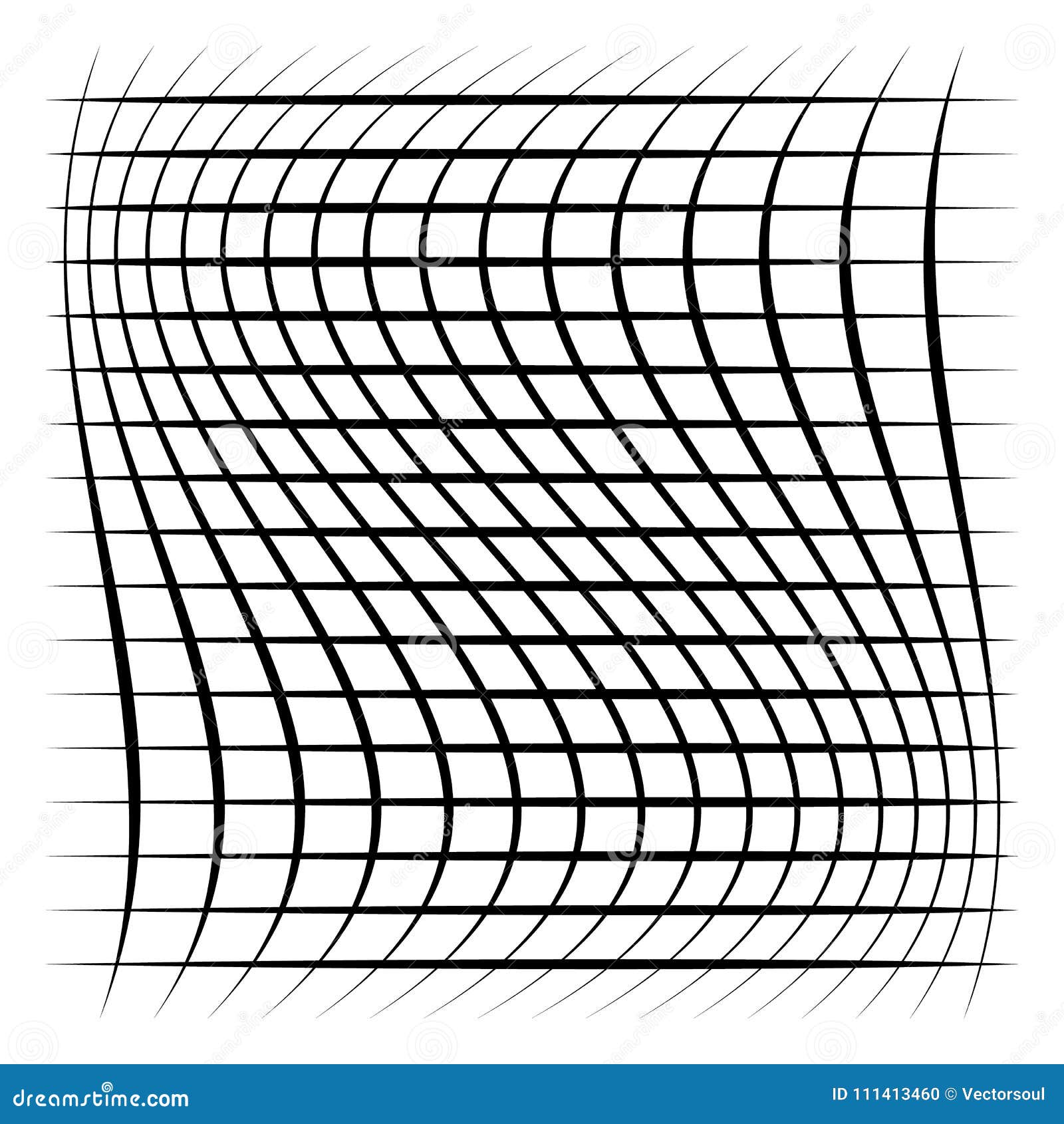 Grid, Mesh, Lattice with Distortion, Warp Effect. Abstract Element ...