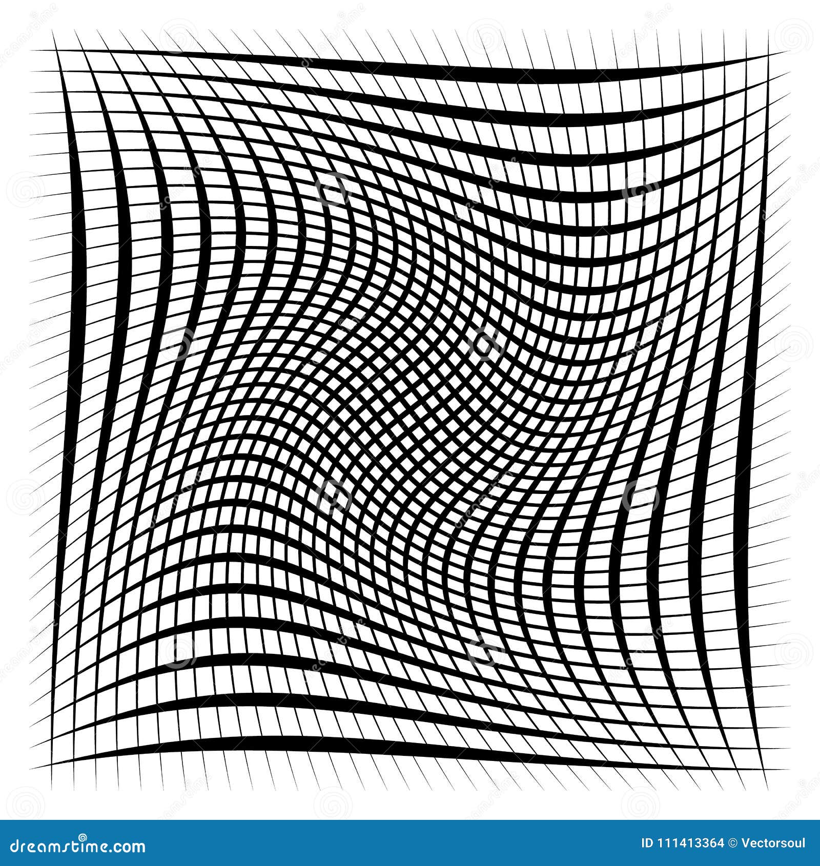 Grid, Mesh, Lattice with Distortion, Warp Effect. Abstract Element ...