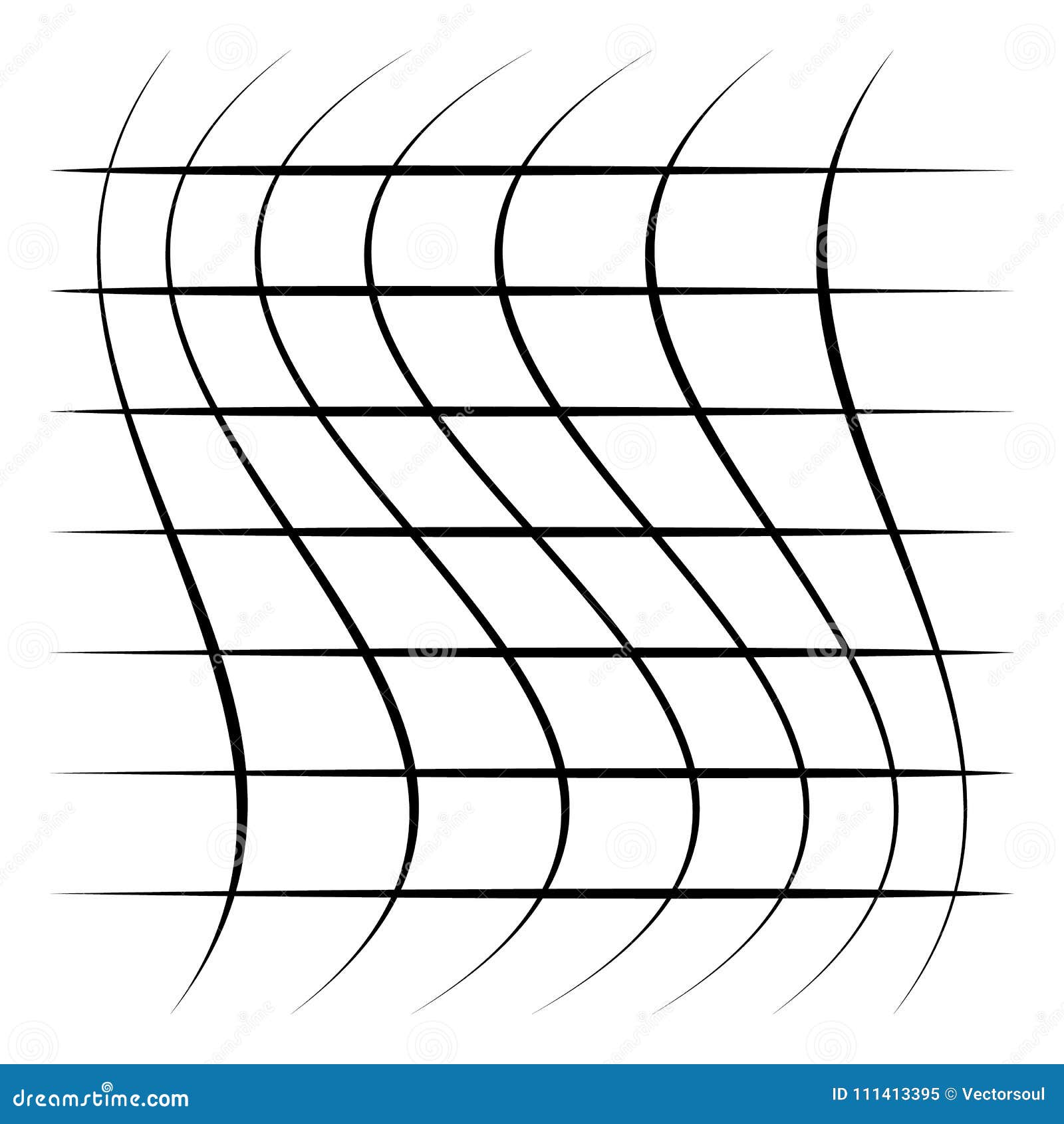 Grid, Mesh, Lattice with Distortion, Warp Effect. Abstract Element ...