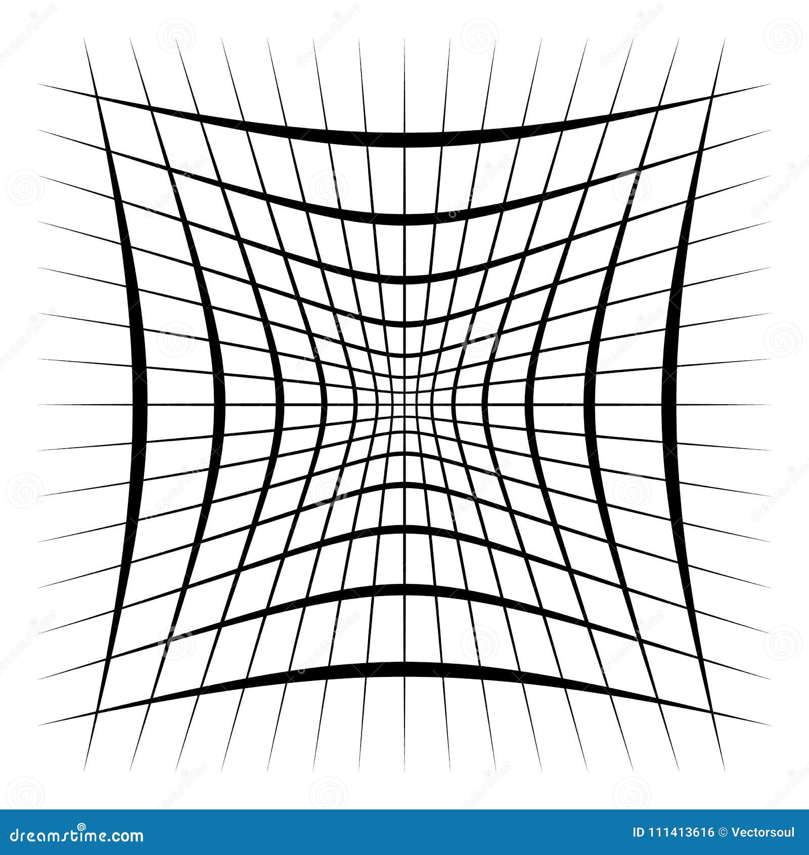 Grid, Mesh, Lattice with Distortion, Warp Effect. Abstract Element ...
