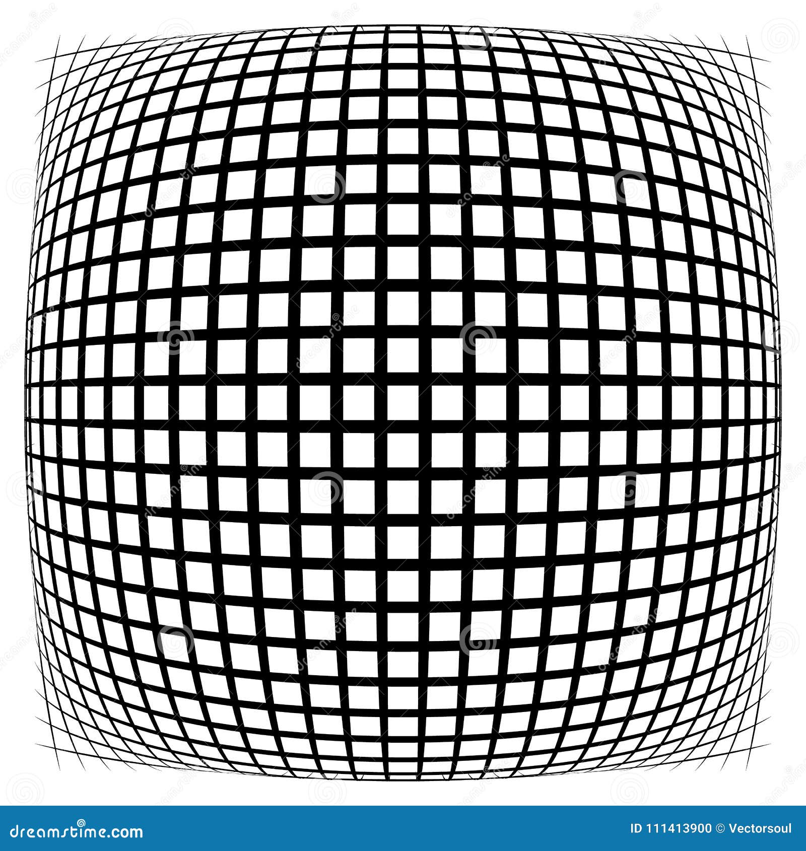 Grid, Mesh, Lattice with Distortion, Warp Effect. Abstract Element ...