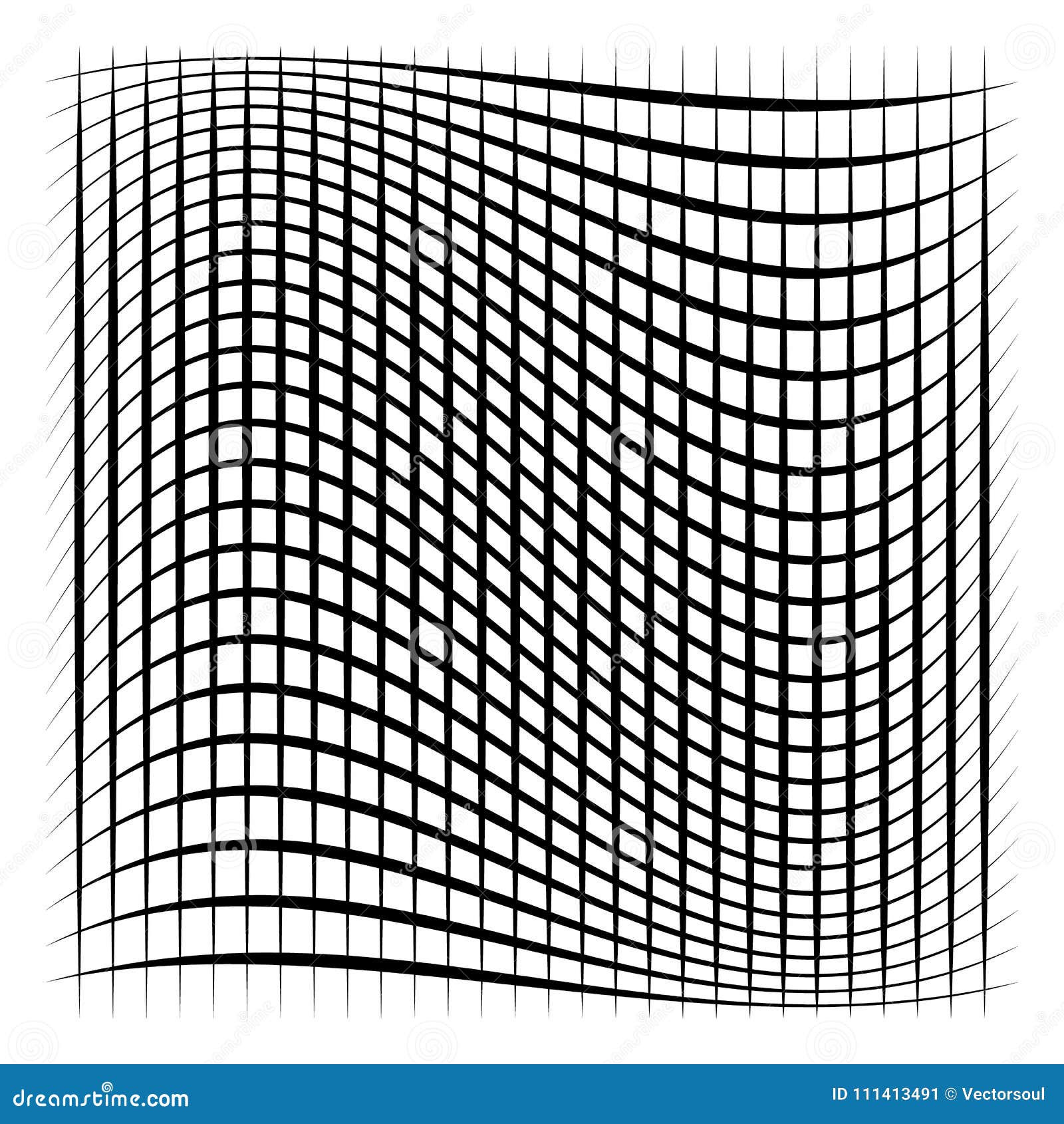 Grid, Mesh, Lattice with Distortion, Warp Effect. Abstract Element ...