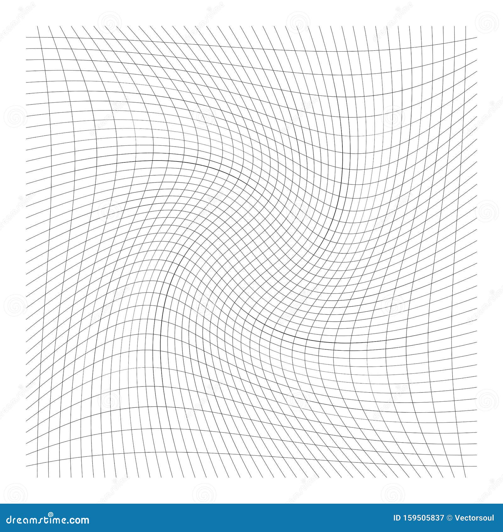 Grid, Mesh of Lines with Circular Spiral, Twist, Roll Effect. Whorl ...