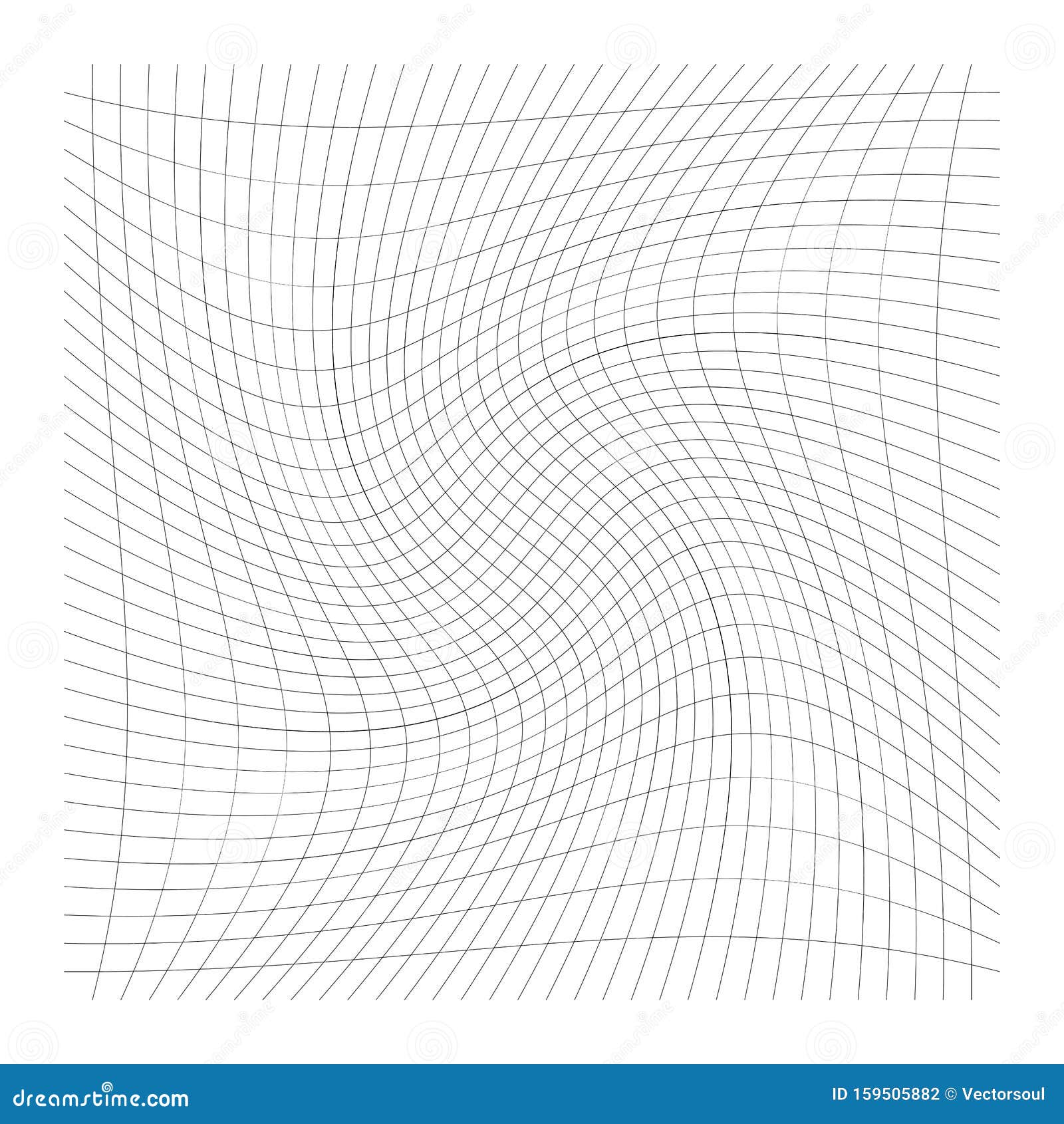 Grid, Mesh of Lines with Circular Spiral, Twist, Roll Effect. Whorl ...