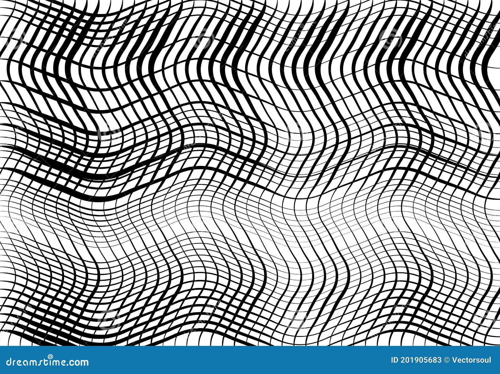 Grid, Mesh of Wavy, Undulating, Waving, Billowy Lines. Abstract Black ...