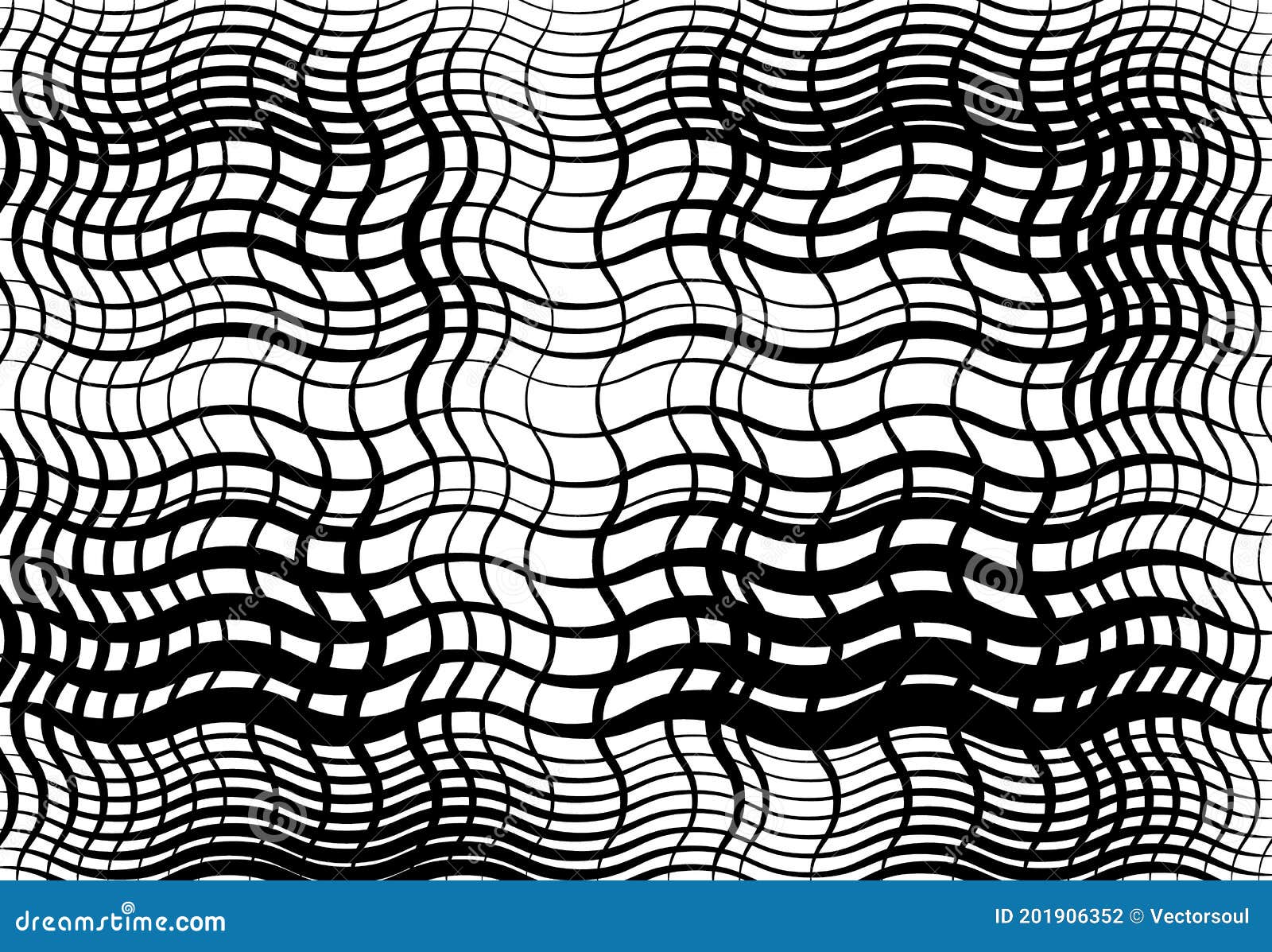 Grid, Mesh of Wavy, Undulating, Waving, Billowy Lines. Abstract Black ...