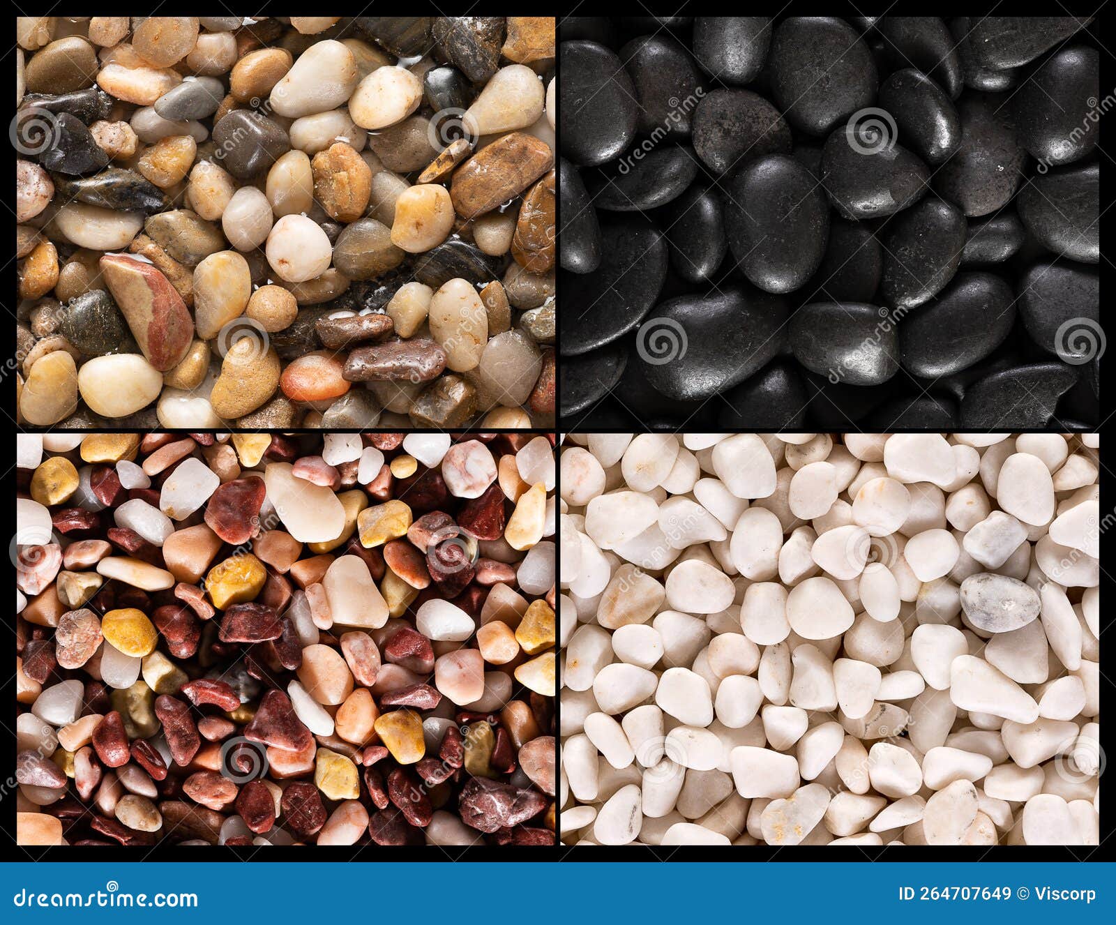Grid of Multi-Colored River Pebbles Stock Image - Image of drop ...