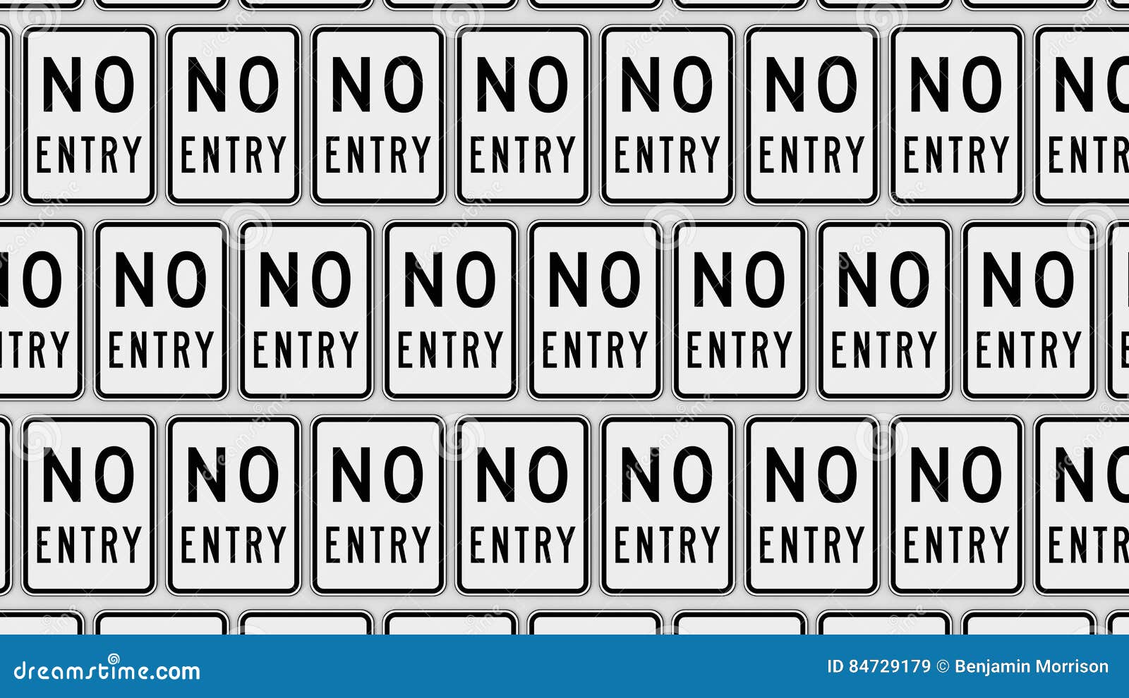 Grid of No Entry Traffic Signs Stock Illustration - Illustration of ...