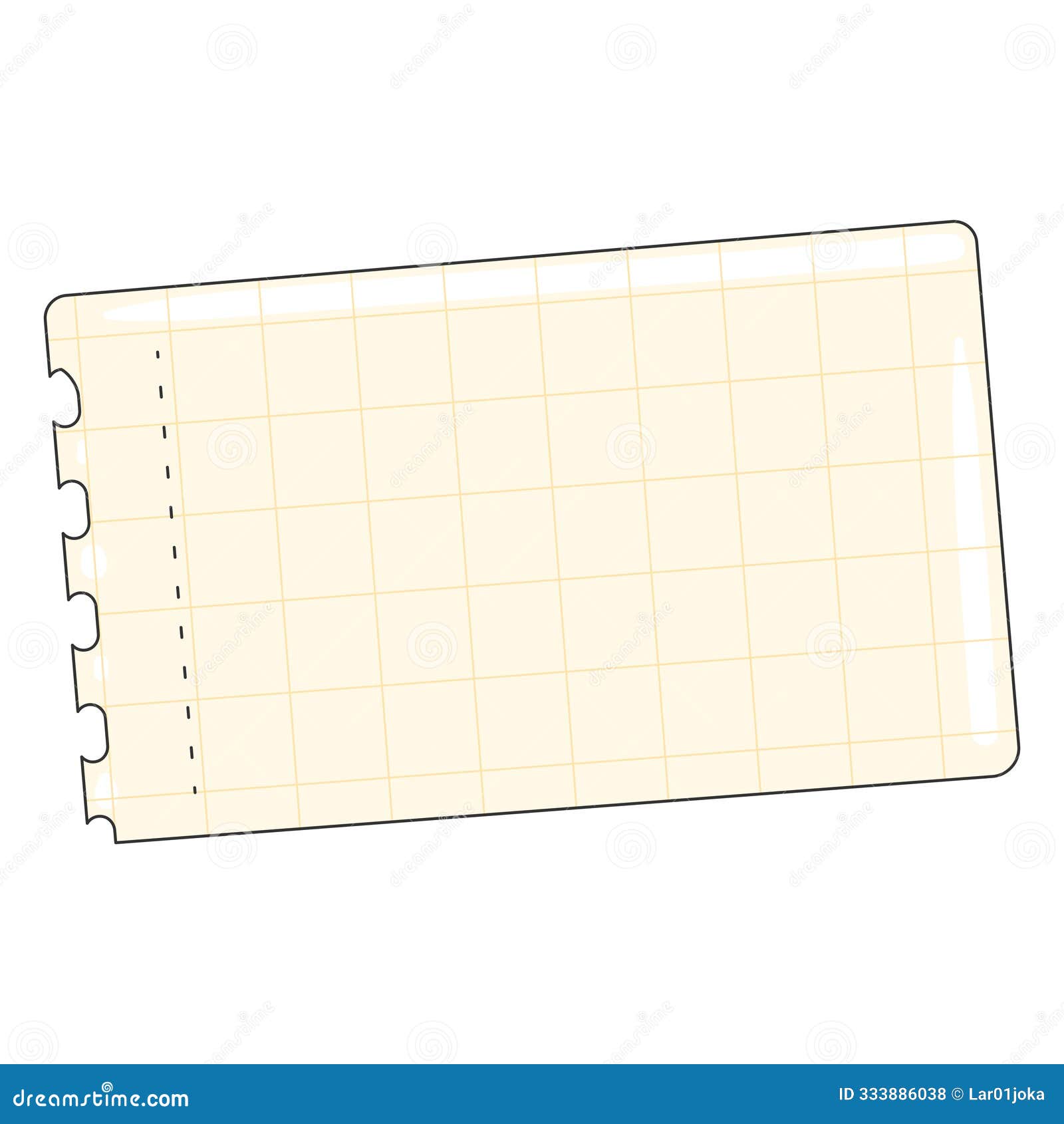 Grid Notebook Paper Sheet in Cartoon Style Vector Stock Illustration ...