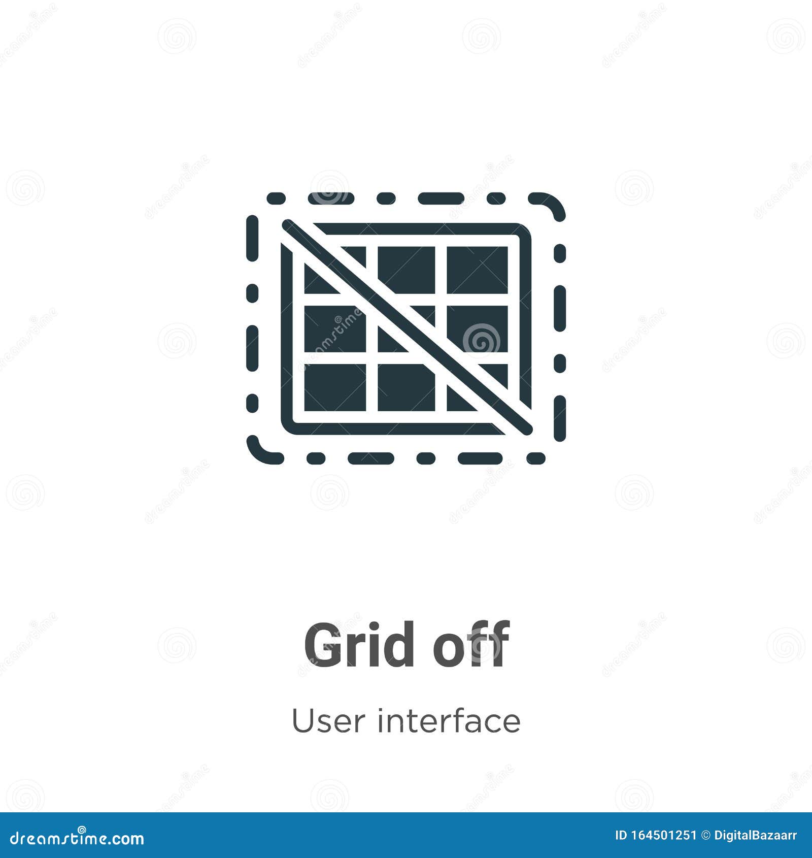 Grid Off Vector Icon on White Background. Flat Vector Grid Off Icon ...