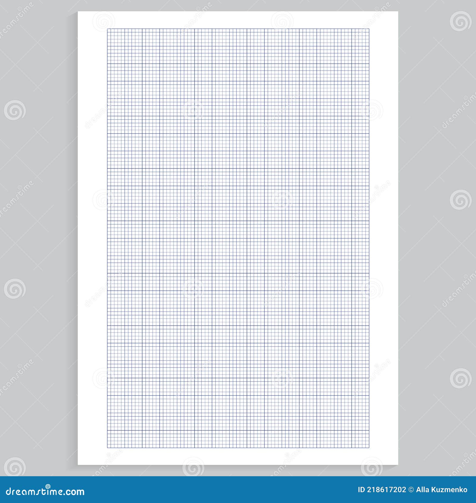 Grid Paper. Realistic Blank Lined Paper Sheet in A4 Format. Squared ...