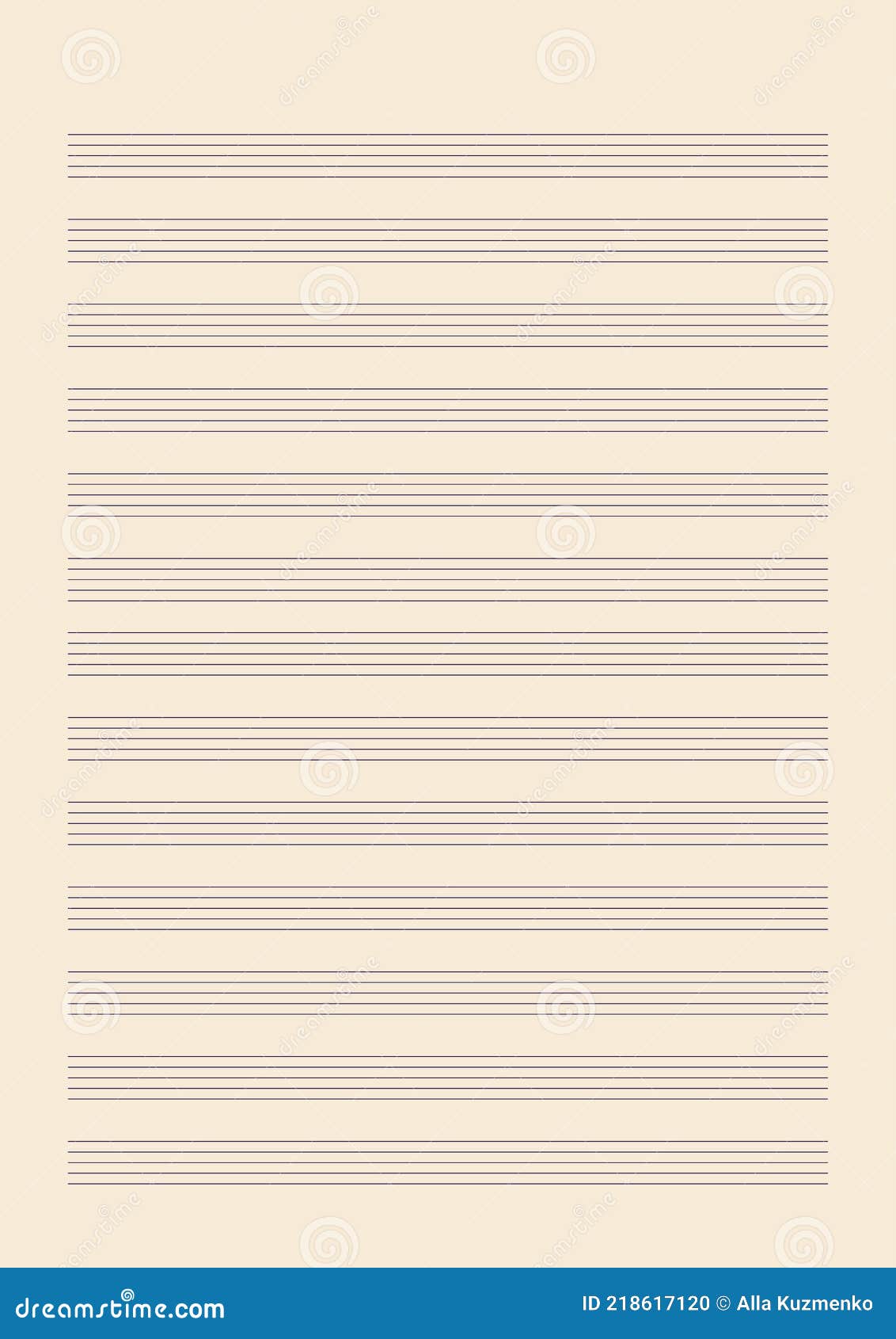 Grid Paper with Stave on a White Background. a Blank Music Sheet Paper ...