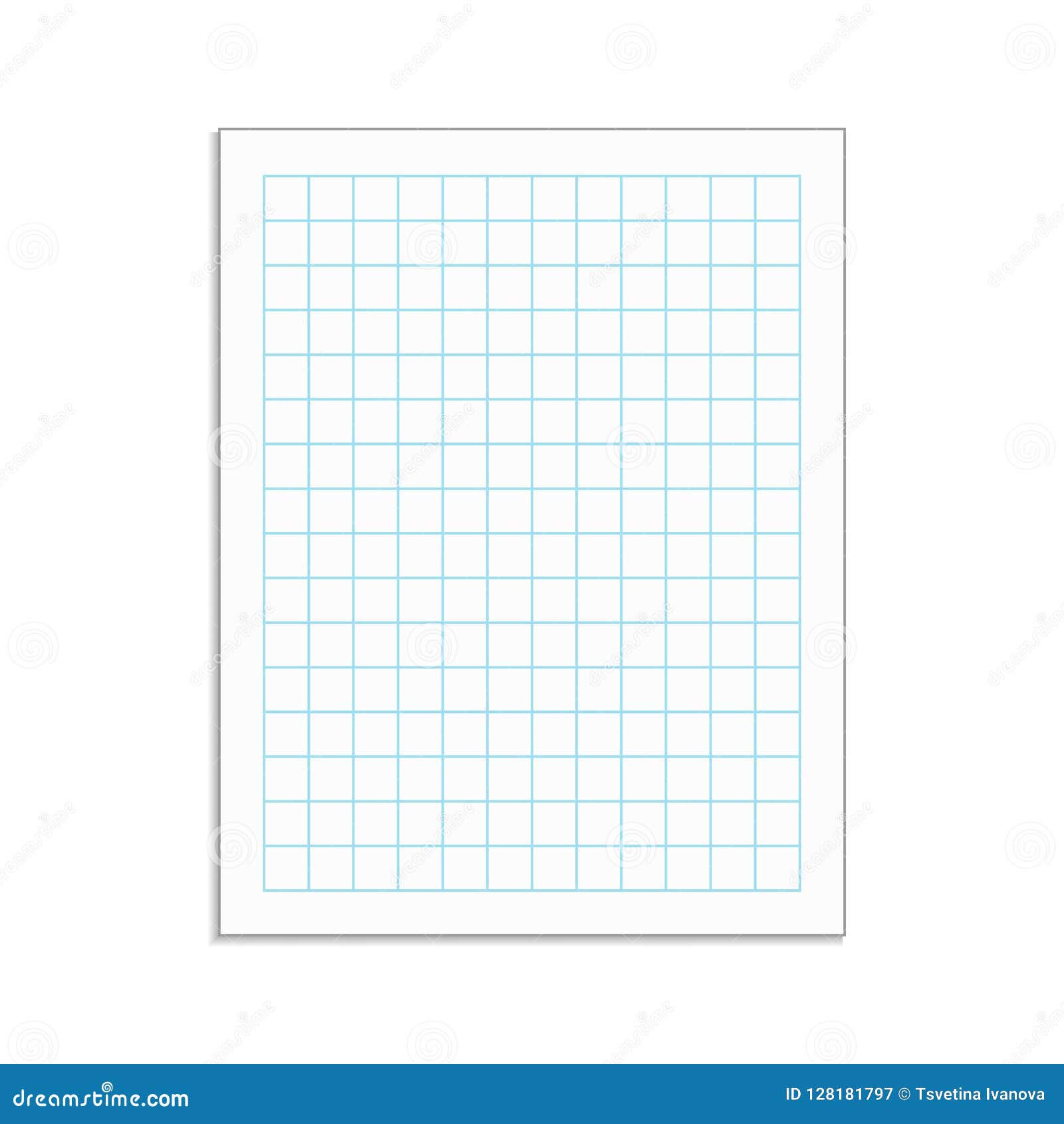Grid Paper Vector Notebook Sheet with Blue Lines. Stock Vector ...