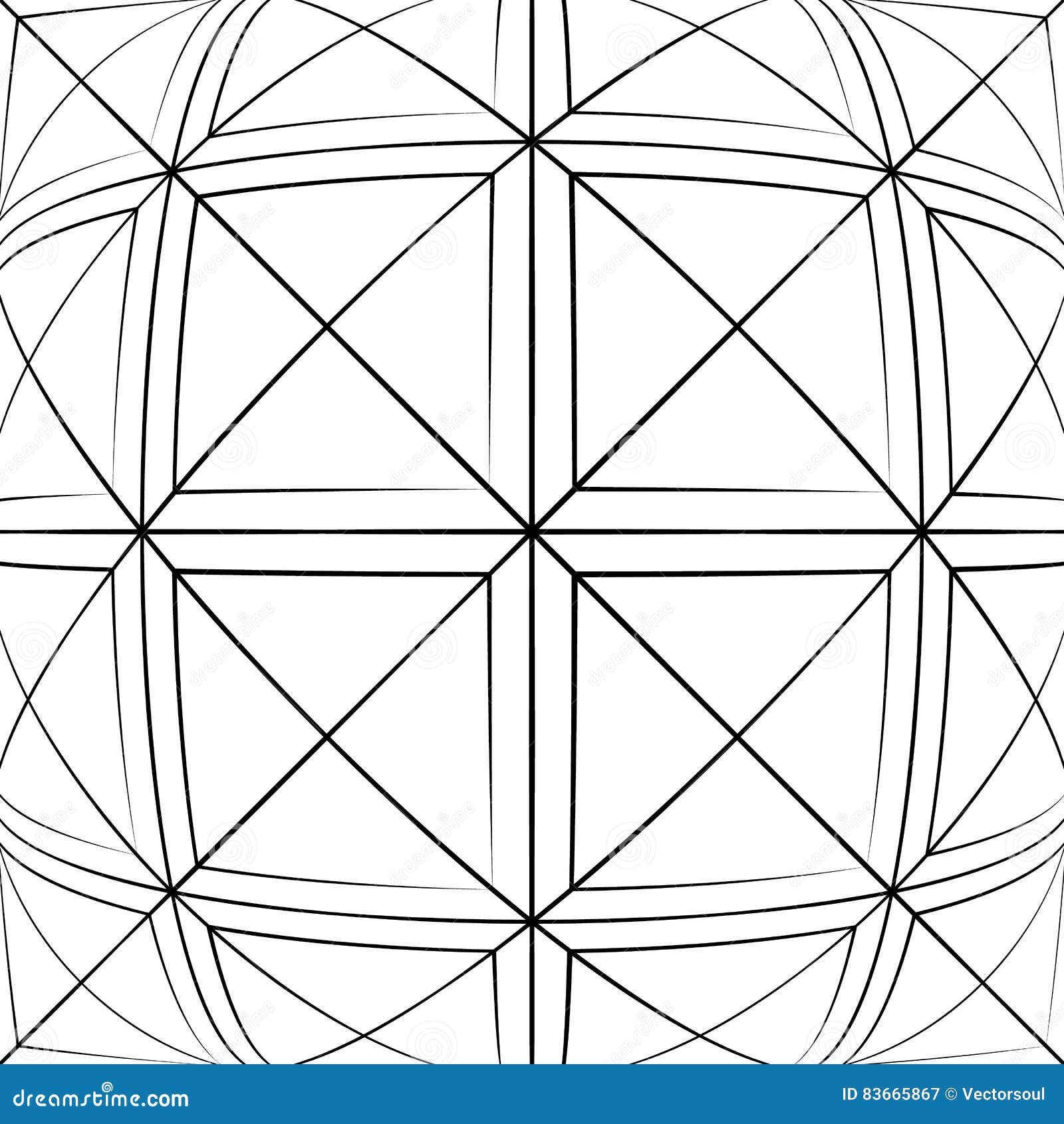 Grid Pattern with Deformation Effect. Abstract Monochrome Background ...