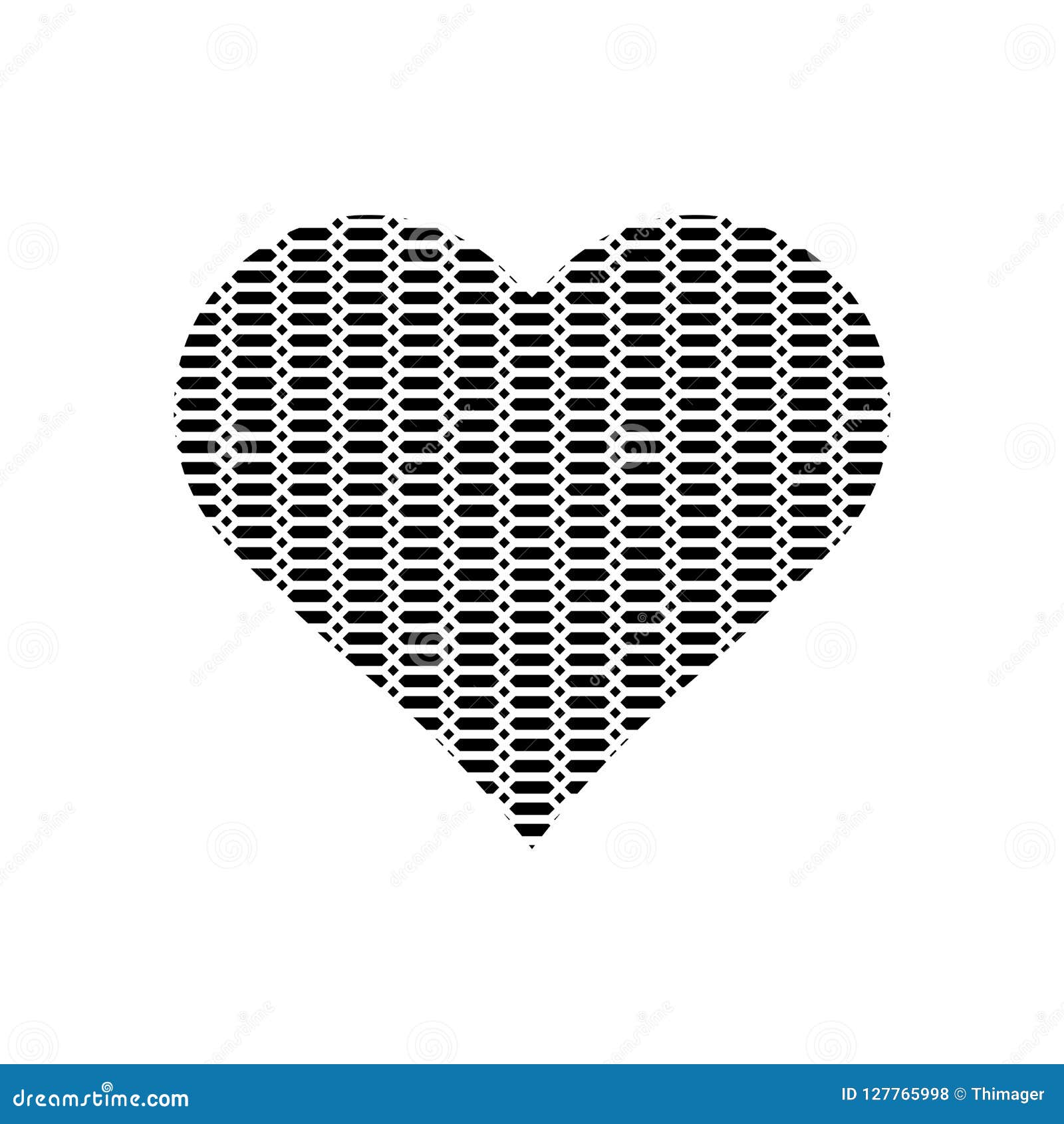 Grid Pattern in Black Heart Logo. Stock Illustration - Illustration of ...