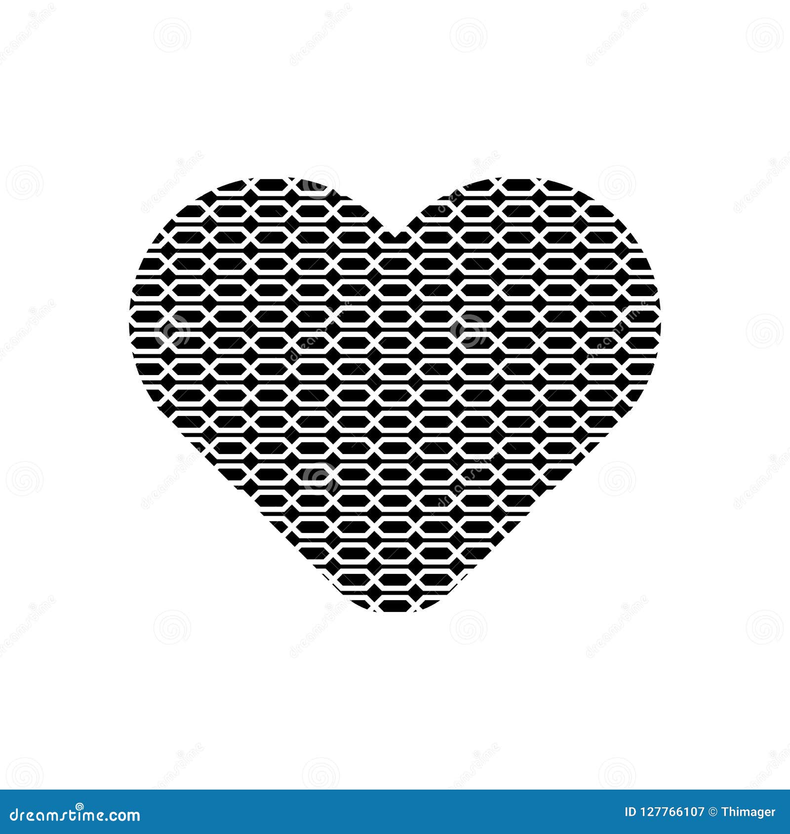 Grid Pattern in Black Heart Logo. Stock Illustration - Illustration of ...