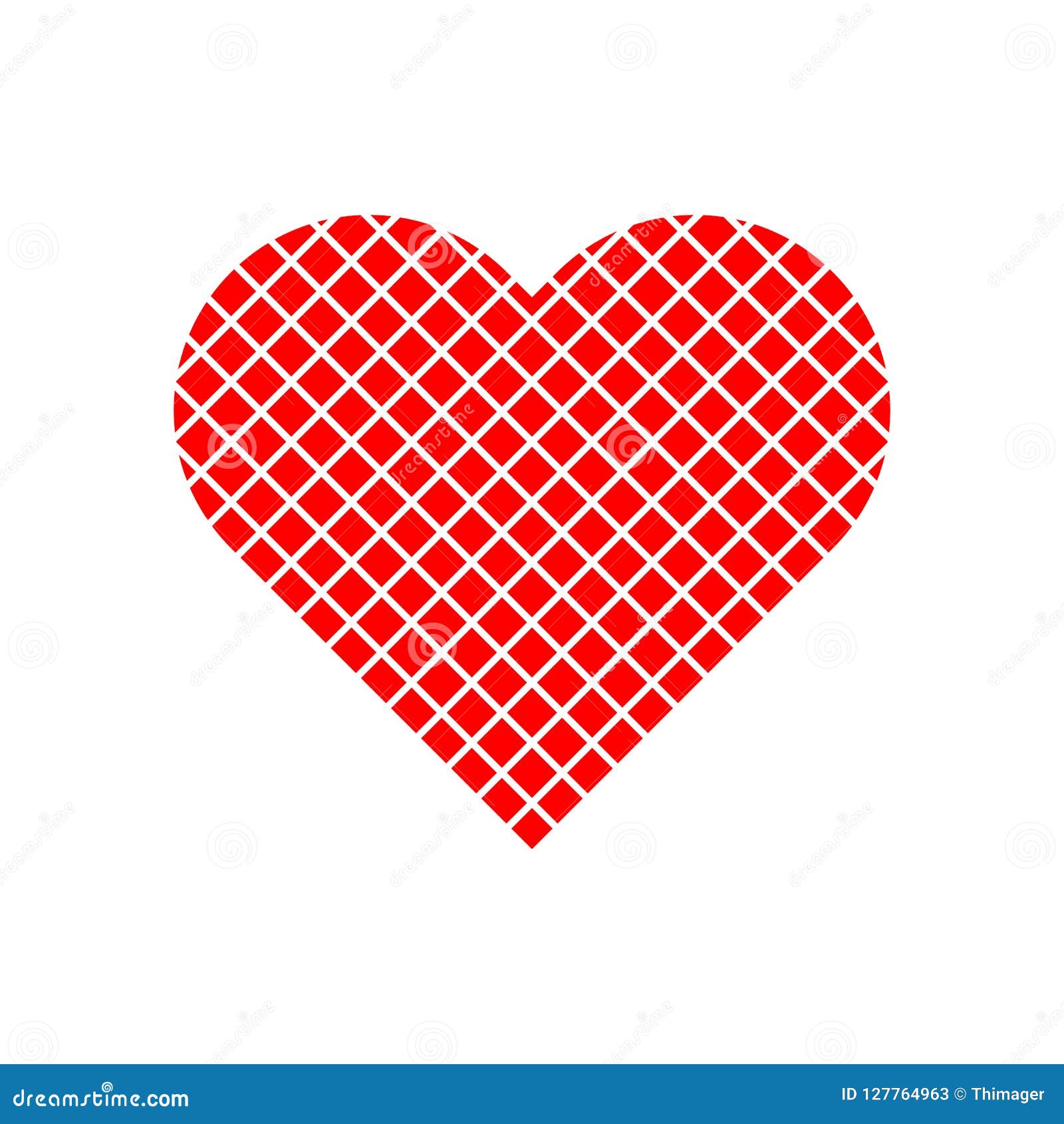 Grid Pattern in Red Heart Logo. Stock Illustration - Illustration of ...