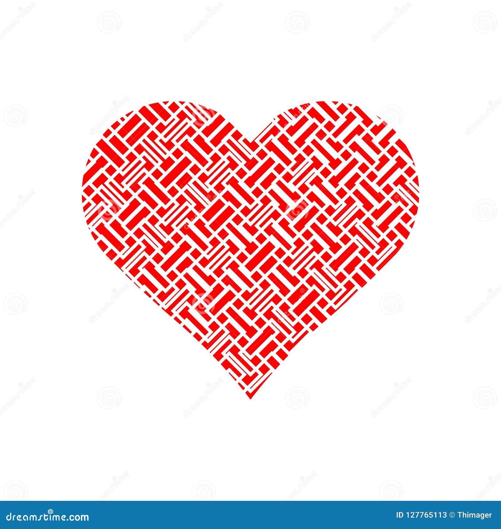 Grid Pattern in Red Heart Logo. Stock Illustration - Illustration of ...