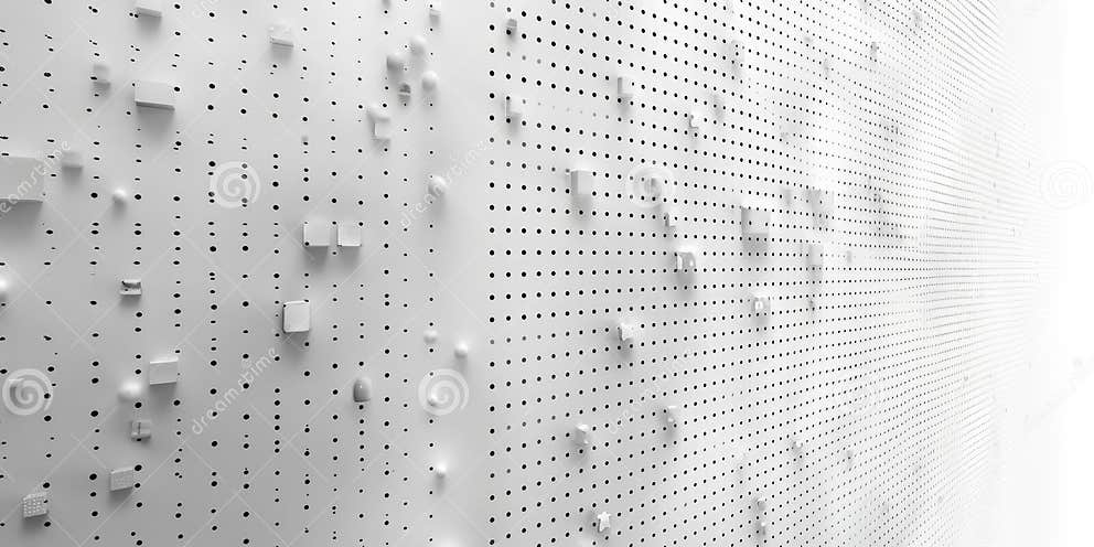 Grid Pattern Texture with Three Dimensional Cubes on a White Surface ...