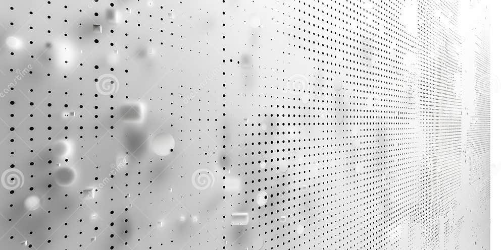 Grid Pattern Texture with Varying Dots on a White Background Creating a ...