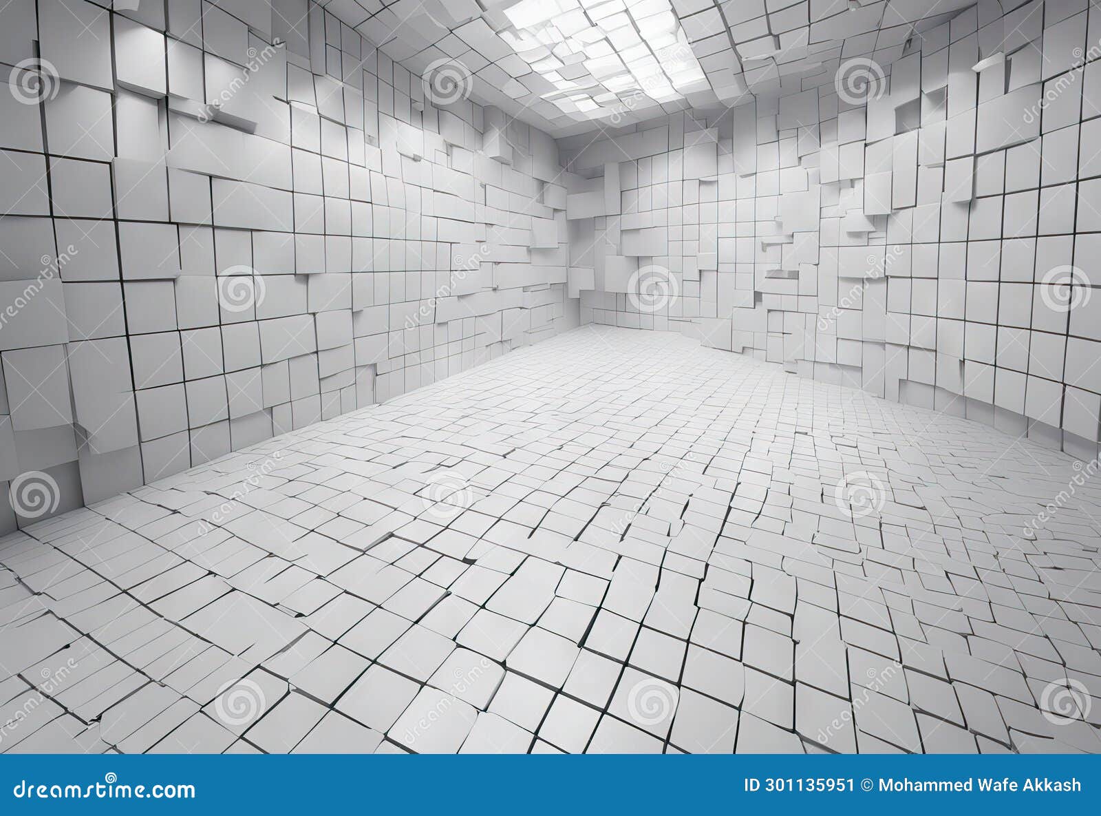 Grid Perspective White Room Background Stock IllustrationGrid Pattern ...