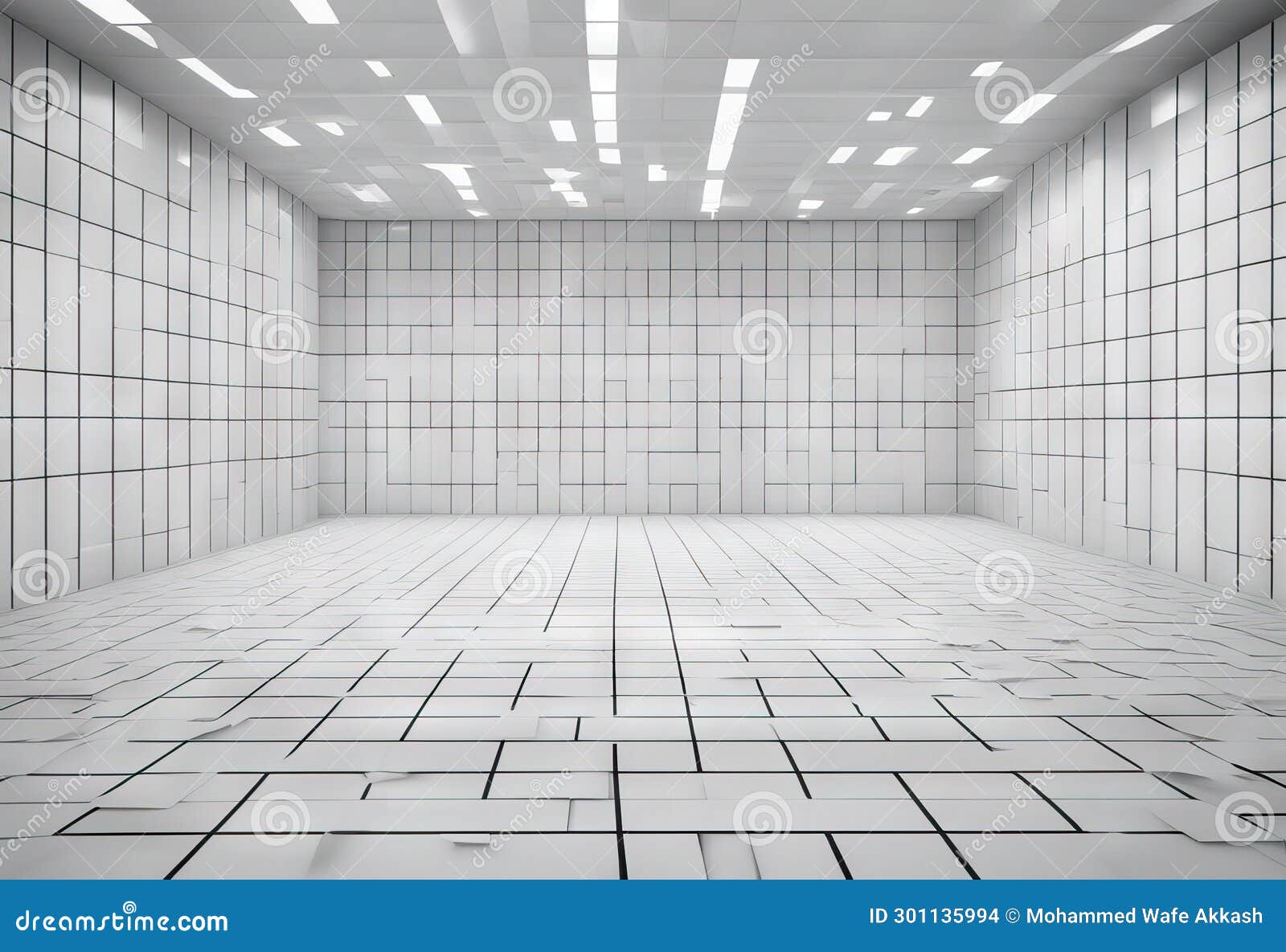 Grid Perspective White Room Background Stock IllustrationGrid Pattern ...