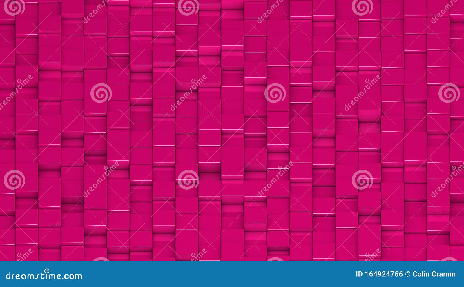 Grid of Pink Cubes. Wide Shot. 3D Computer Generated Background Image ...