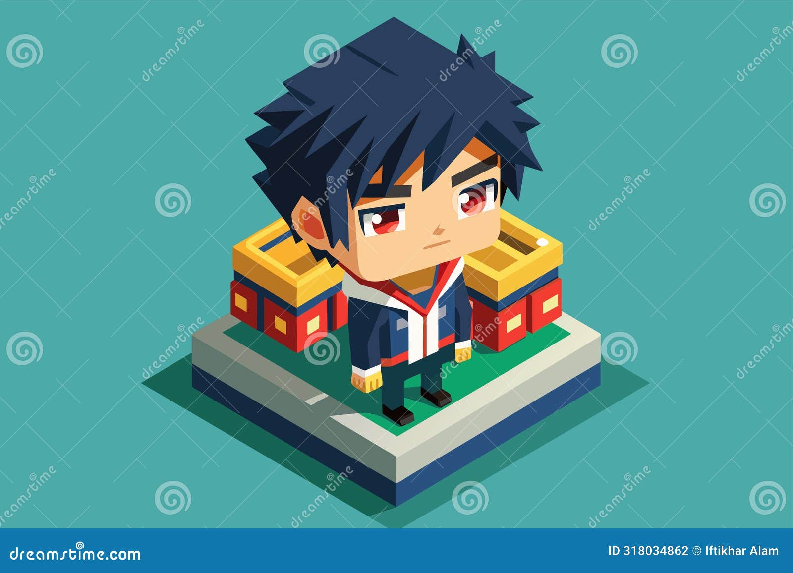 A Grid of Pixel Art Characters Repeating in a Pattern, Featuring a ...