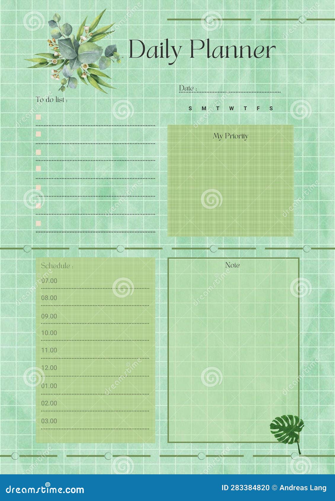 Grid Planner Digital Planning Insert Sheet Printable Page Template ...