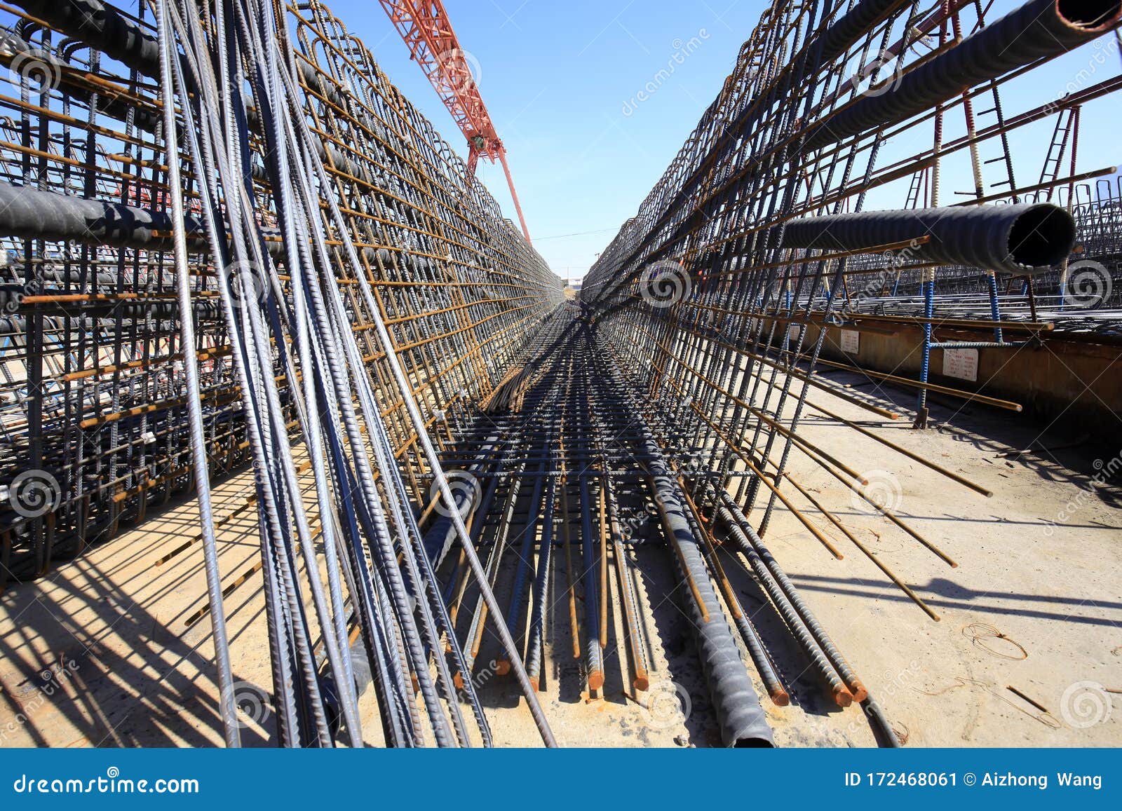 Grid of reinforcement stock image. Image of foundation - 172468061