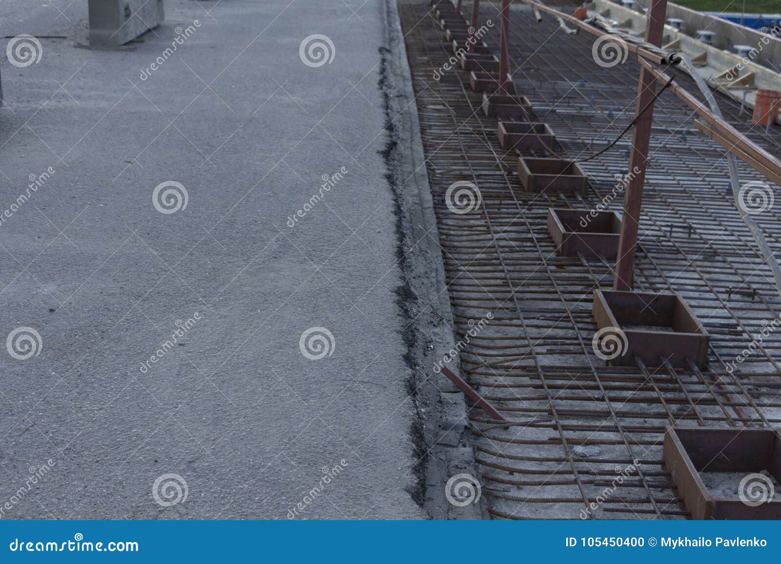 A Grid of Reinforcement Laid on the Surface Ready for Pouring Concrete ...