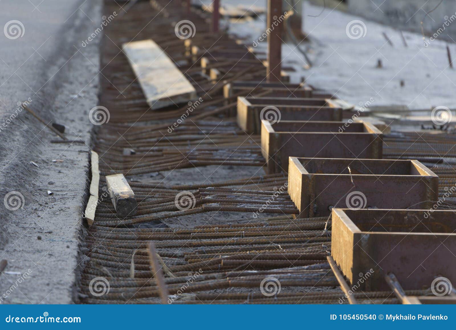 A Grid of Reinforcement Laid on the Surface Ready for Pouring Concrete ...