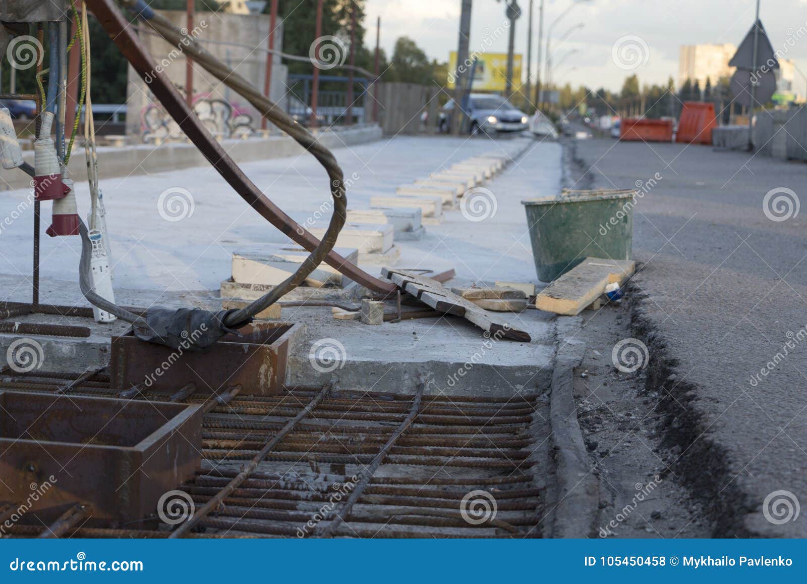 A Grid of Reinforcement Laid on the Surface Ready for Pouring Concrete ...
