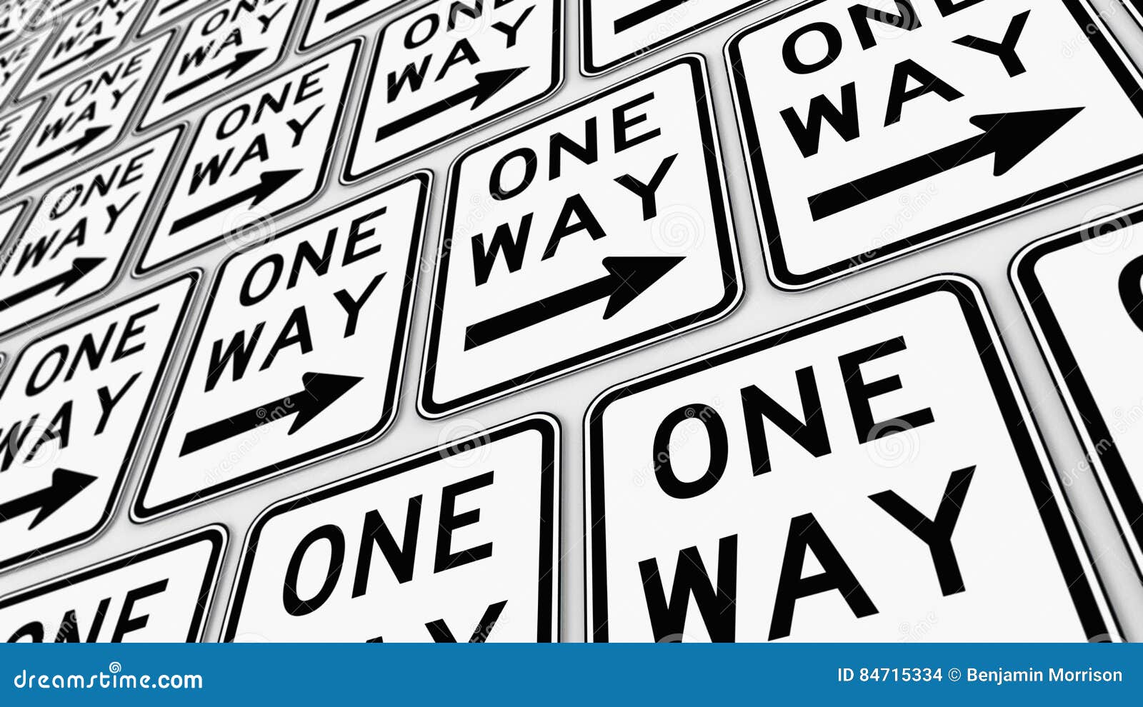 Grid of Right Pointing One Way Signs Stock Illustration - Illustration ...