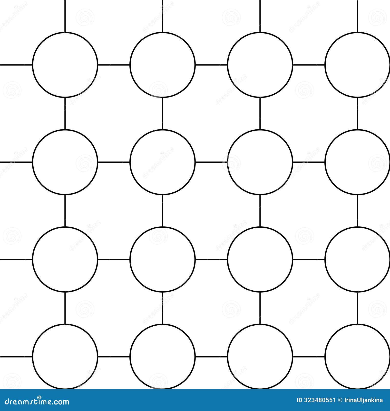 Grid of Rings and Segments. Seamless Pattern, Geometric Shapes. Stock ...