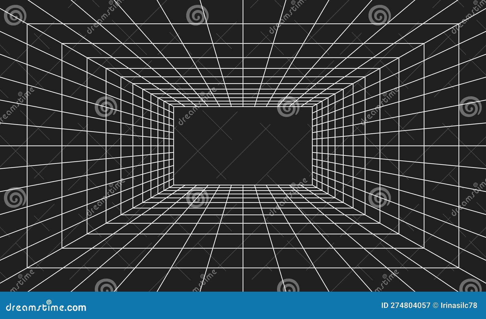 Grid Room in Perspective in 3d Style. Indoor Wireframe from White Laser ...